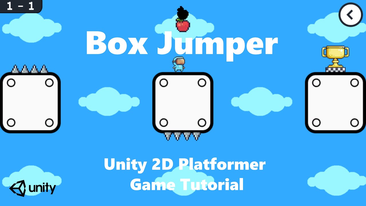 Unity 2D Platformer Game Tutorial - Box Jumper - #2 MainMenuUI