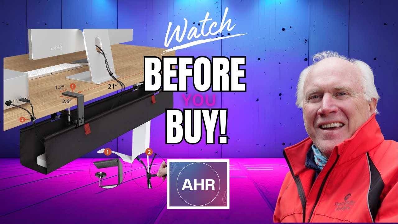 Closer Look No Drill Under Desk Cable Management Tray