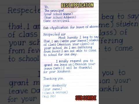 how to write an application/ application for leave of absence