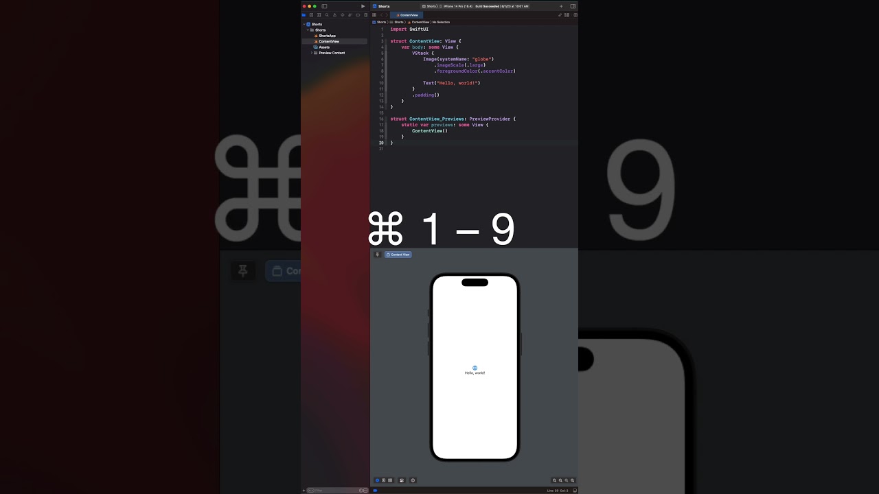 How to Show/Hide the Navigator/Inspector areas in Xcode: Step by Step Keyboard Shortcuts