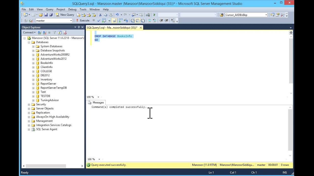 3 - SQL DROP DATABASE - Learn SQL from www.SQLServerLog.com