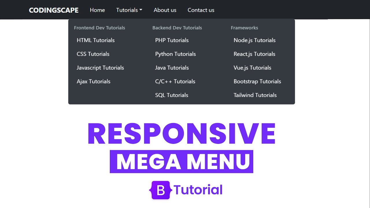 Responsive Mega Menu using Bootstrap - Bootstrap Mega Menu Tutorial