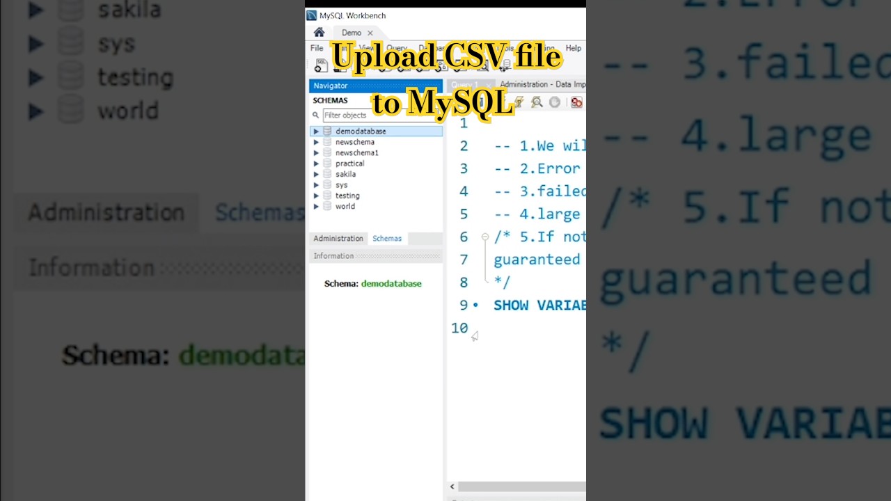 How to Upload CSV file to MySQL #sql #mysql #csvfile