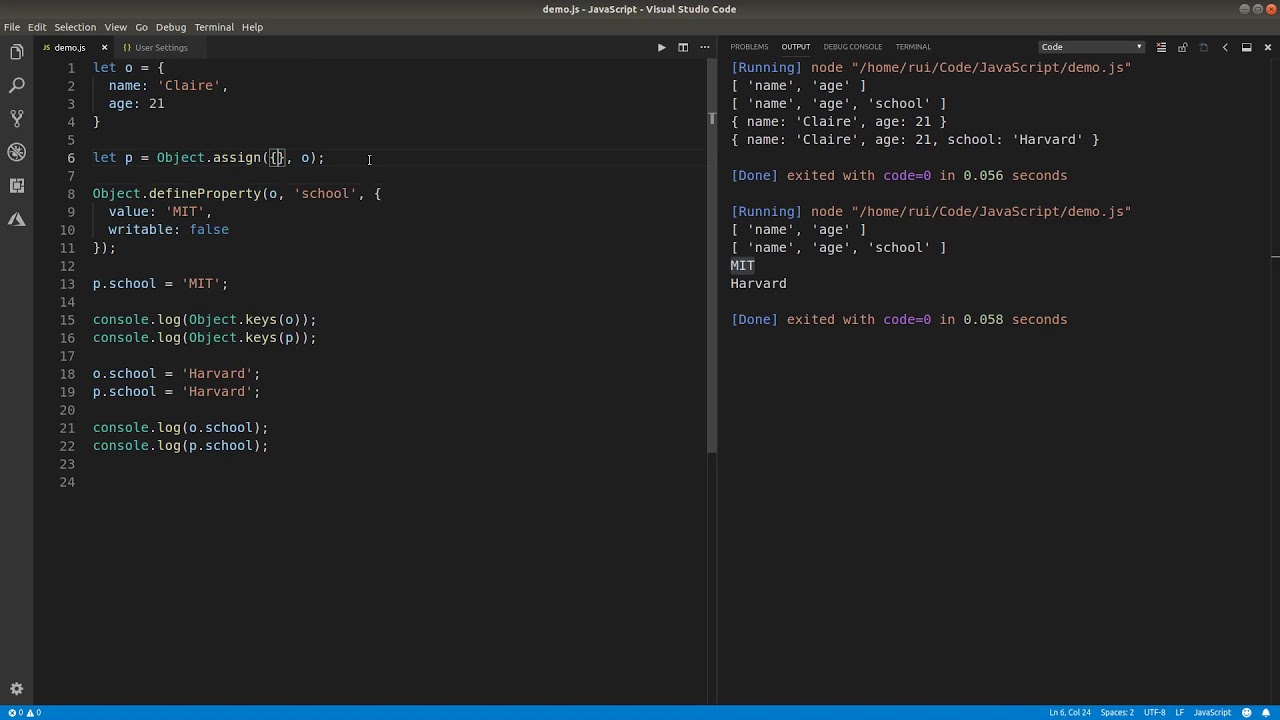 JavaScript Object.defineProperty() method