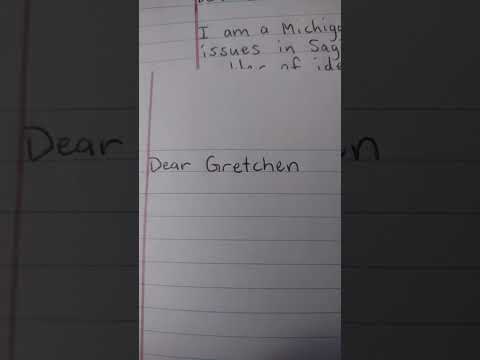 IM WRITING A LETTER TO THE GOVERNOR OF MICHIGAN GOVERNOR GRETCHEN WHITMER