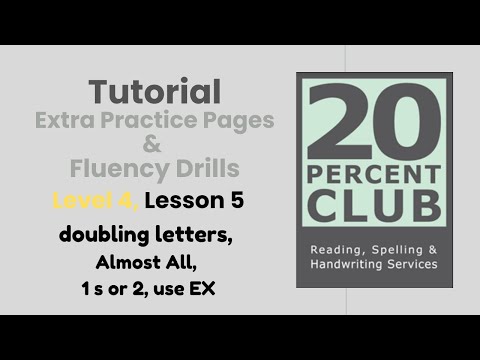 Barton level 4, lesson 5. Extra Practice Pages & Fluency Drills for double letters in the middle.