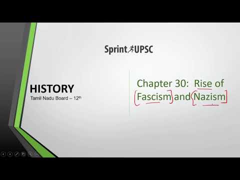 Tamil Nadu Second Year Chapter 30 - Rise of Fascism and Nazism - Part 1