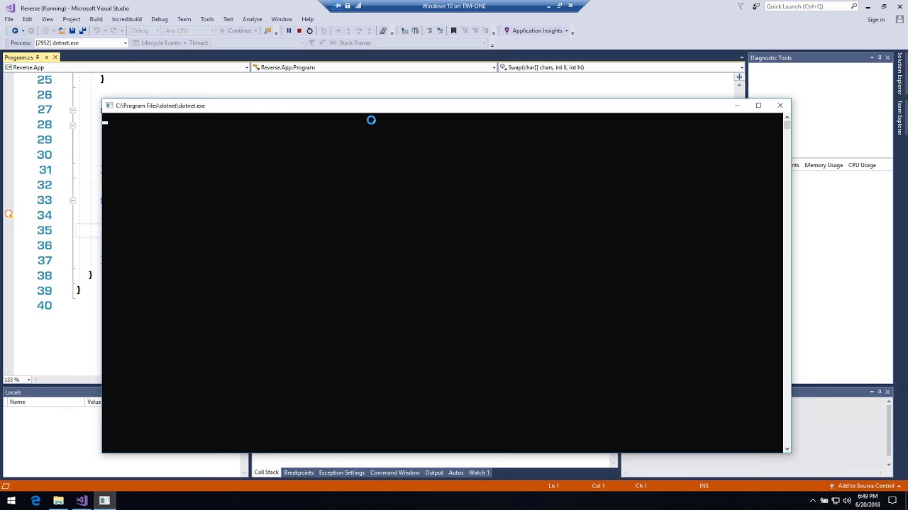 Debugging in Visual Studio 2017 (Part 1 - Call Stack)
