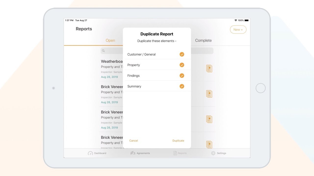 Hello Inspections - report from template demo