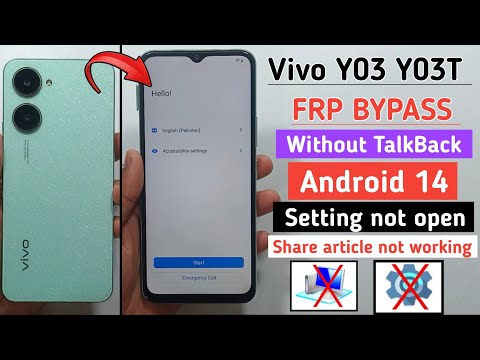 Vivo Y03/YO3T Frp Bypass Without TalkBack | Vivo Y03t Google Account Remove Android 14 | Without Pc