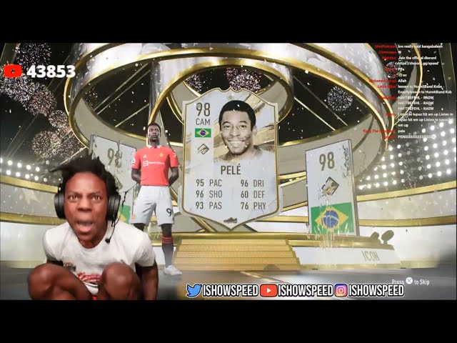 "RIP!" - IShowSpeed gets emotional as he packs 98-rated Pele in FIFA 23
