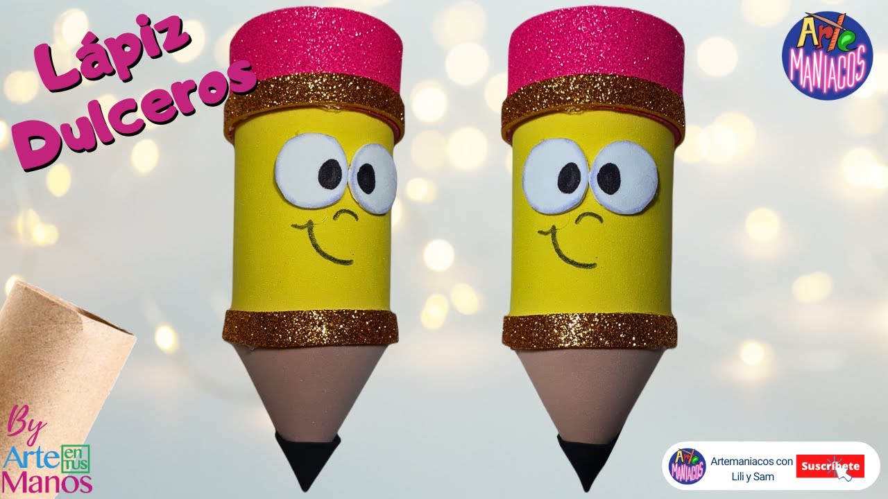 🔴How to Make Candy Pencils with Foami, ♻️ Easy with @ArtemaniacosconLiliySam