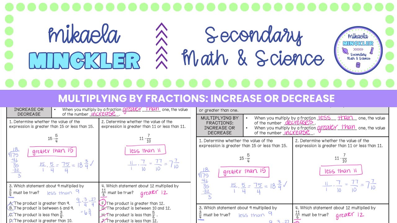 Multiplying by Fractions Increase or Decrease | 6th Grade Math