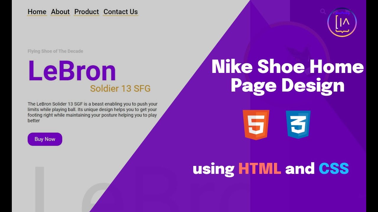 Nike Shoe Home Page Web Design | HTML, CSS