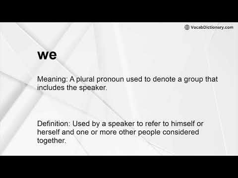 we Meaning
