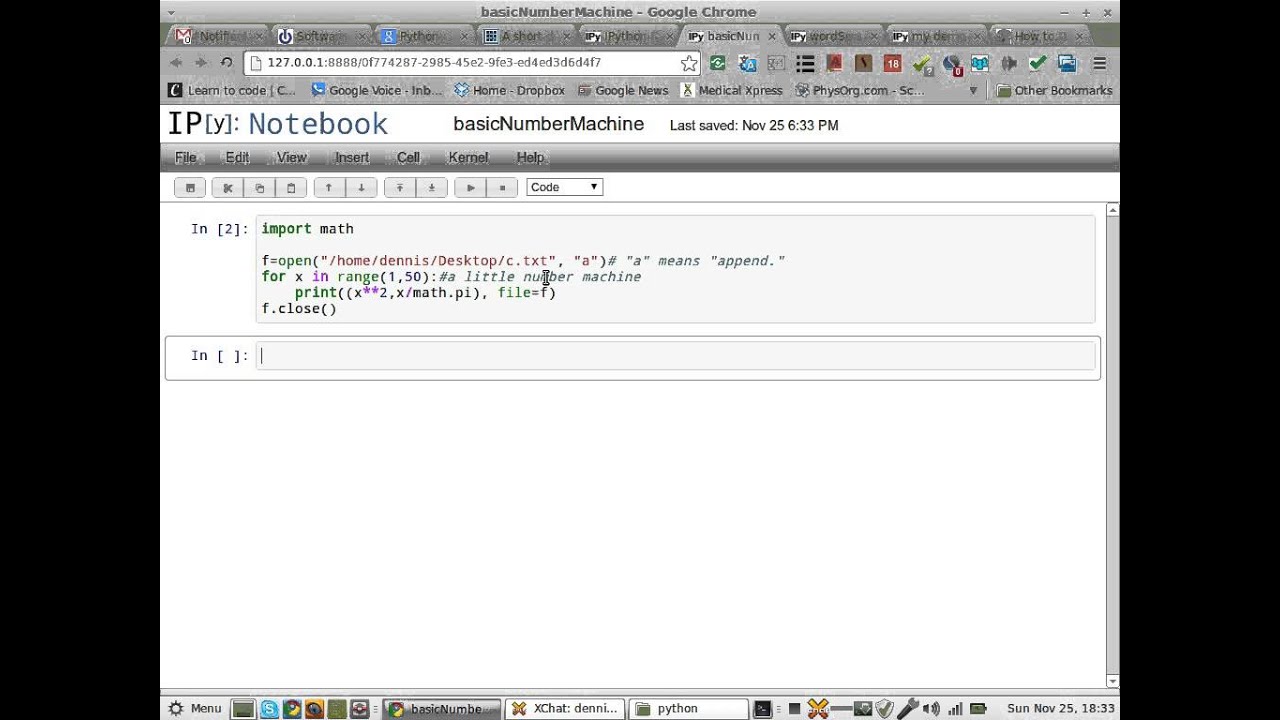 dragging and dropping python scripts into ipython to create lessons and code logs