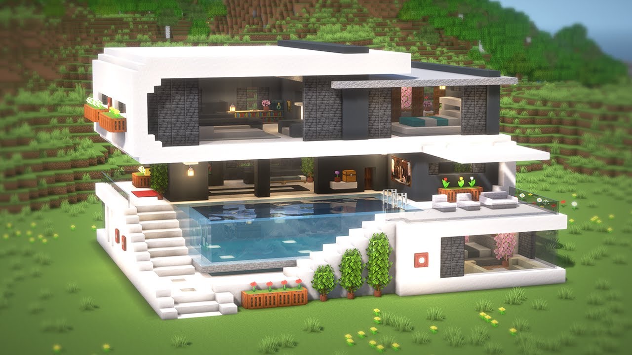 Minecraft: How To Build a 3-Story Modern House (Build Tutorial)(#46 ...