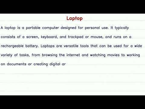 Short Paragraph on Laptop