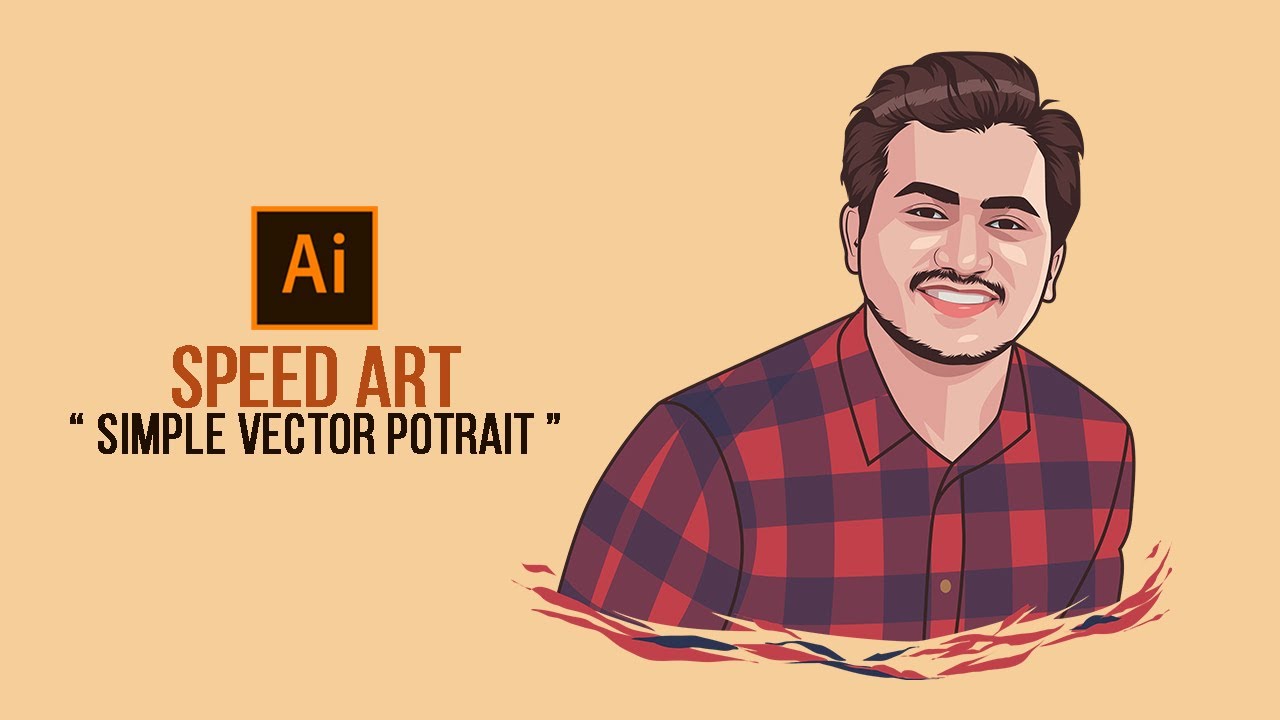 simple vector potrait for customer - speed art using adobe illustrator cc 2019