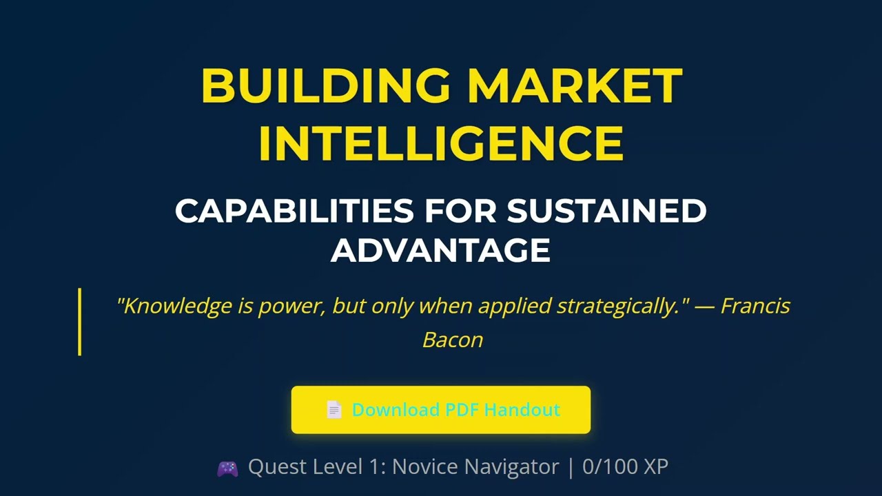 How to Build Market Intelligence That Gives You Unfair Competitive Advantage