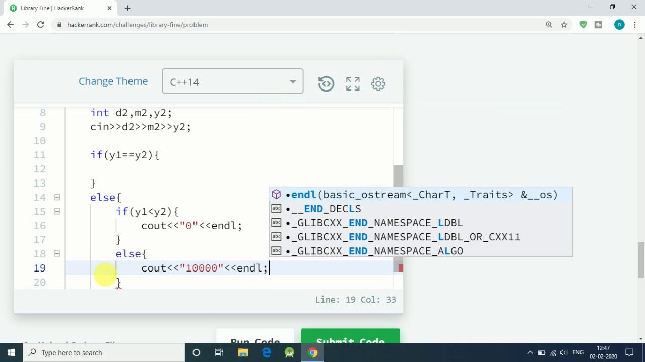 library fine hackerrank solution  | github code link