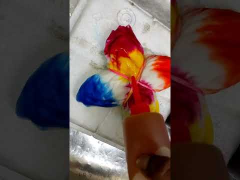 TIE DYE || DUPATTA 🌈 TIE DYE NEW DESIGN 🔥😳#shorts #textile VIDEO CREDIT #All about Textile