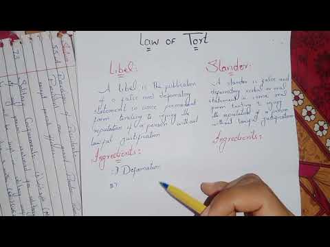 Difference between libel and slander.
