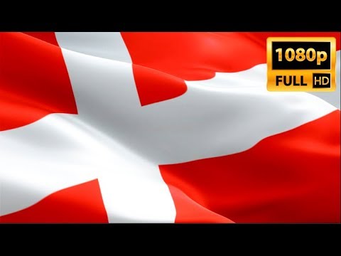 Denmark waving flag. National 3d Danish flag waving. Sign of Copenhagen. Denmark flag Full HD