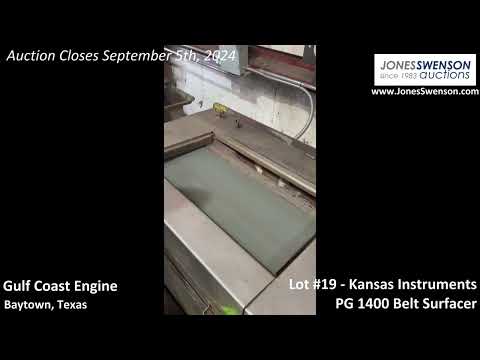 Lot #19 - Kansas Instruments PG 1400 Belt Surfacer