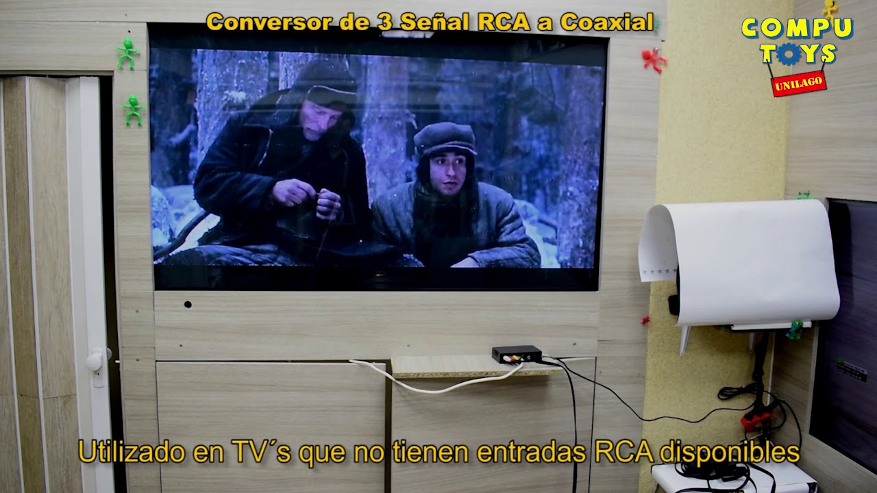 RFT01 Caja convertidora de RCA a señal Coaxial (Modulador RF) COMPUTOYS UNILAGO