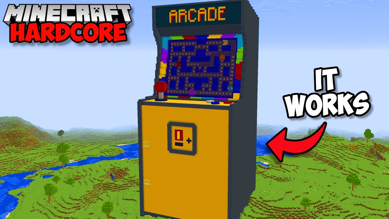 I Built A Working Arcade Machine in Minecraft Hardcore