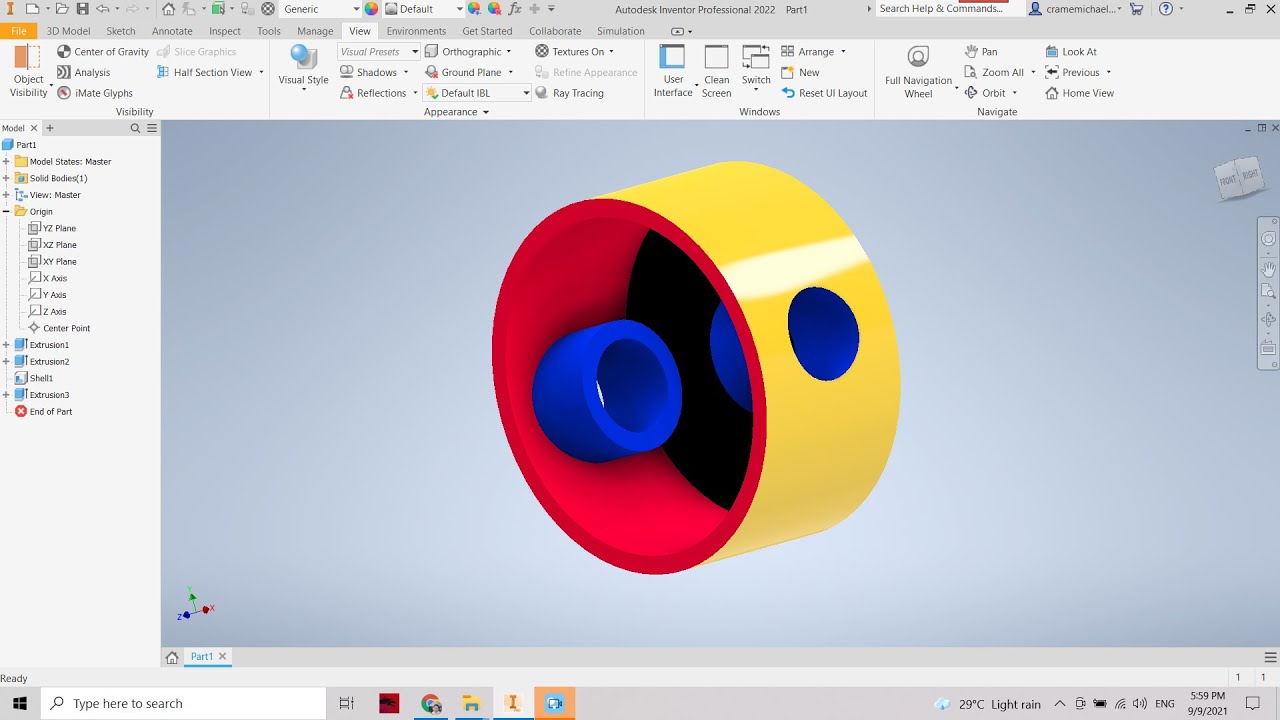 Autodesk Inventor  How To Apply Surface Color to 3D Object #shortsvideo #shorts #youtubeshorts