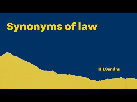 Synonyms for Law