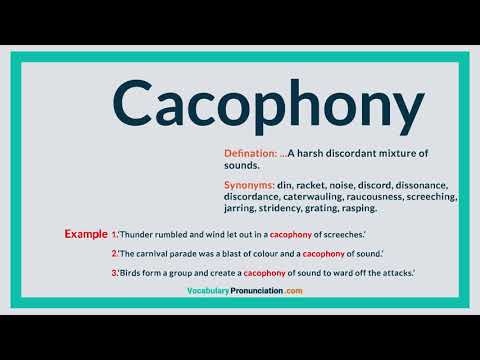 How to Pronounce CACOPHONY l Definition and Synonyms of CACOPHONY by vocabularypronunciation com