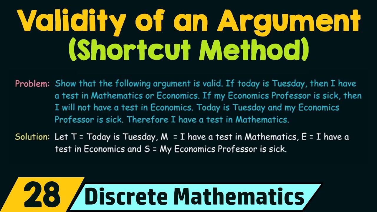 Checking The Validity of An Argument (Shortcut Method)