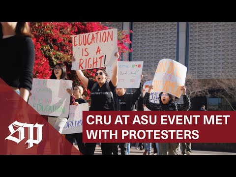 College Republicans United at ASU tabling event met with hundreds of protesters