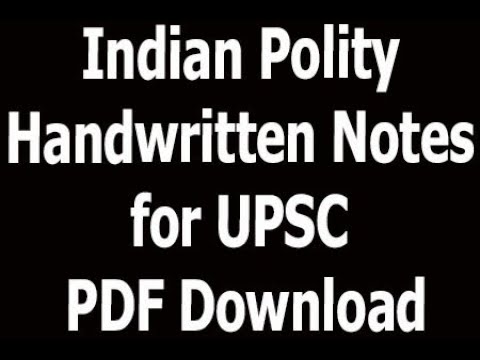 Indian Polity Handwritten Notes for UPSC PDF Download