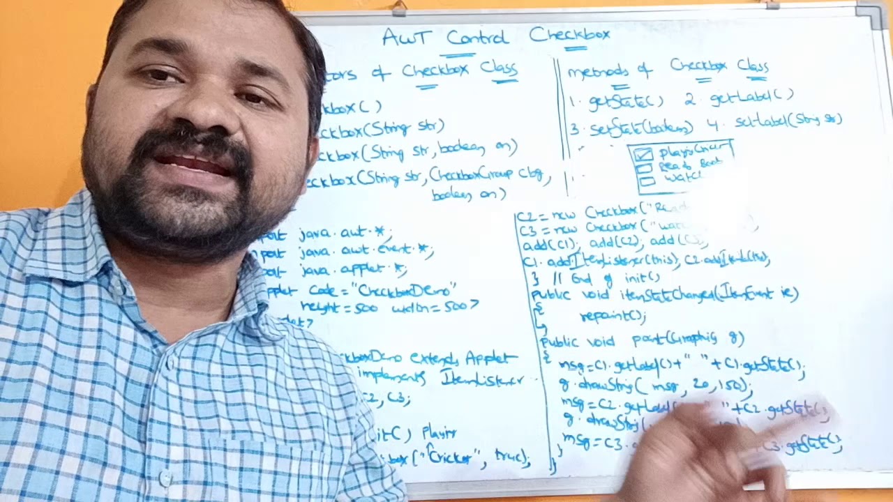 Checkbox Control || AWT Controls || Java AWT