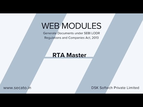 Create RTA Master - Document Generation under SEBI LODR Regulations and Companies Act, 2013 - 1.6