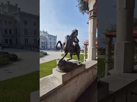 Miramare Castle in Trieste. #trieste #italy #castle #miramare #fountain #horse #sculpture
