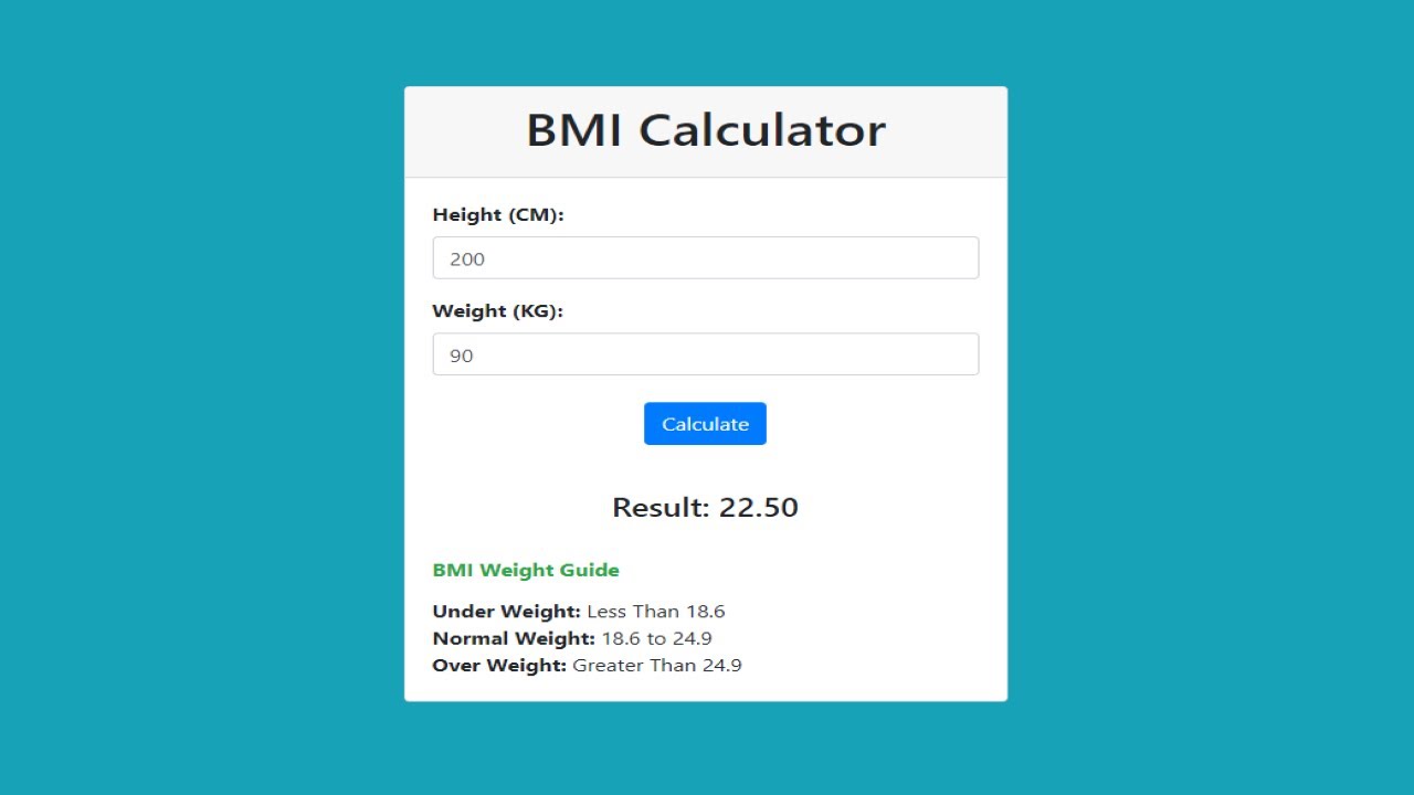 BMI Calculator with Javascript