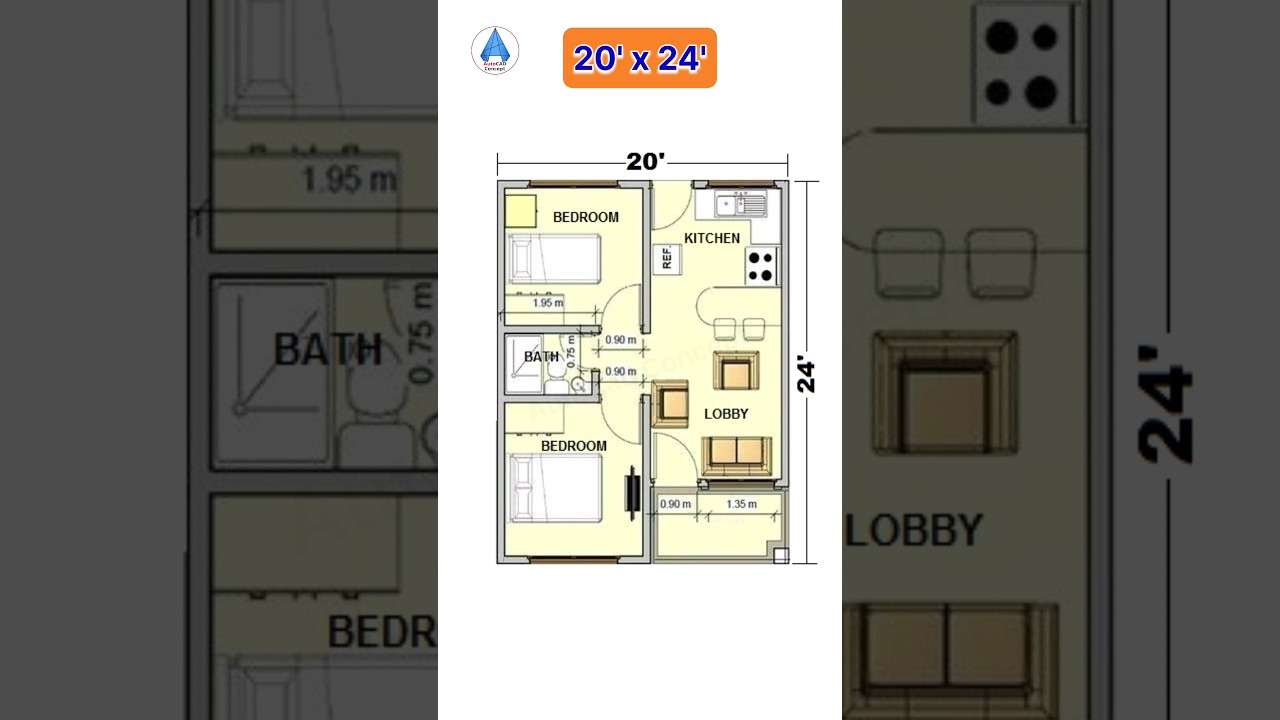 Small house design ideas 20 x 24 House Plan | Best house plan #shorts #homedesign