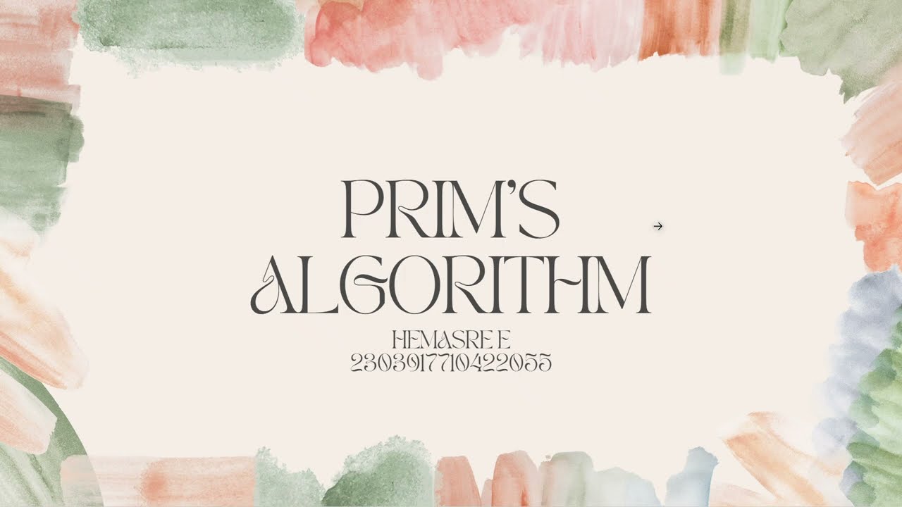 Prims Algorithm | Explained: Step-by-Step Implementation | Solved Example