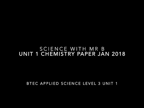 BTEC Applied Science Unit 1 Chemistry paper January 2018