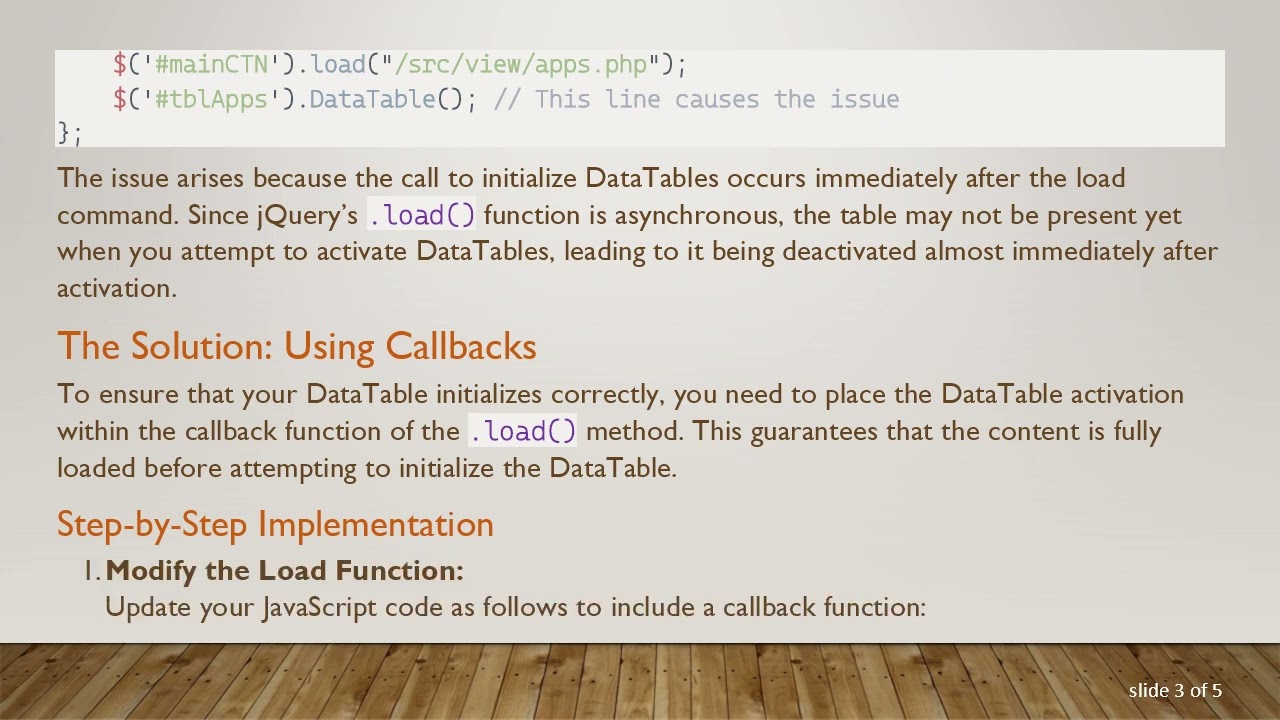 How to Fix DataTables Activation Issues in JavaScript