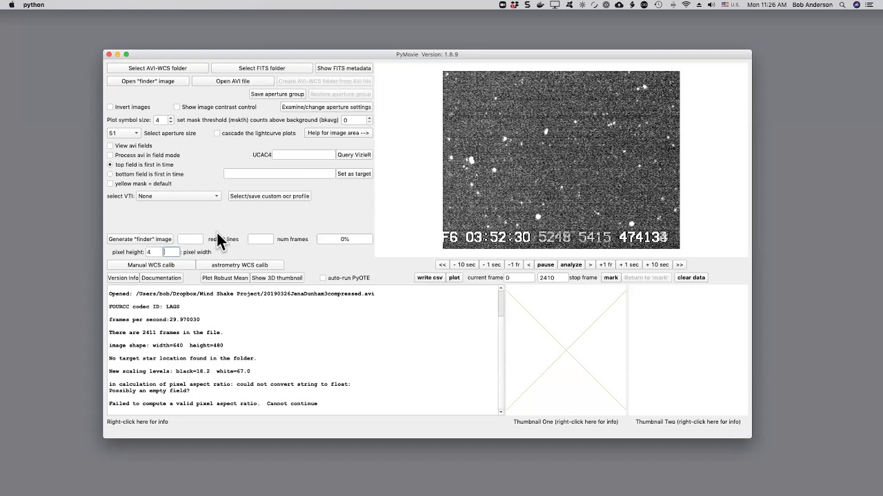 PyMovie tutorial 8:   Using astrometry net to locate target
