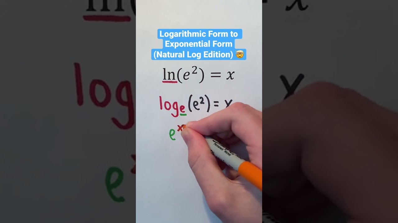 Logarithmic Form to Exponential Form (Natural Log Edition) 🤯 #Shorts #algebra #math #education
