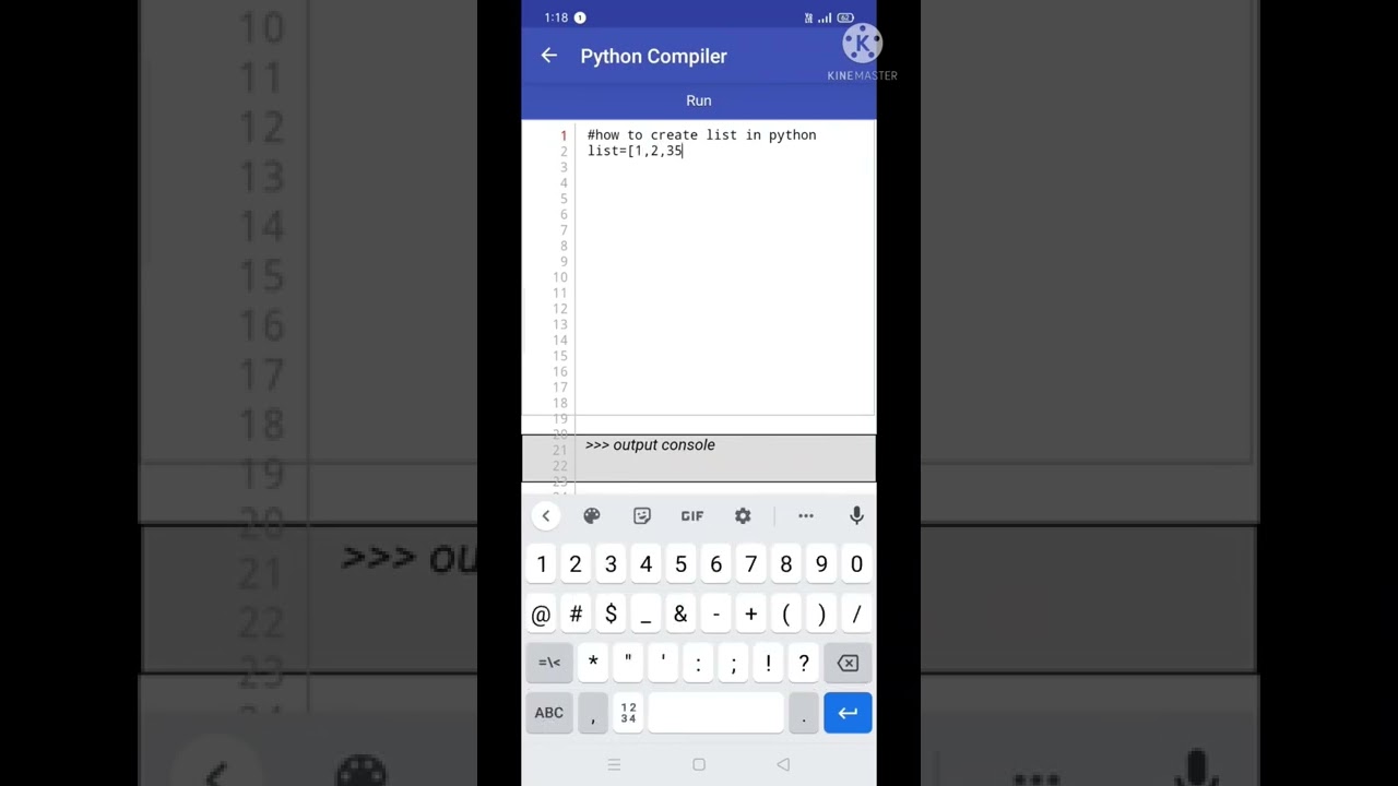 how to create list in python(using numbers)