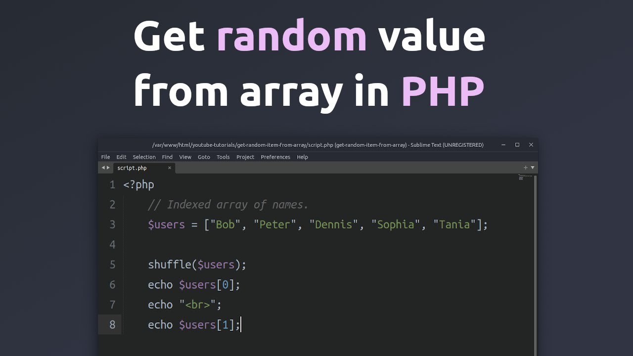 How to get random items from an array using php.