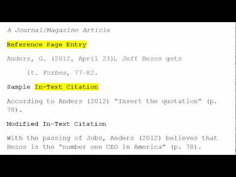 How to use APA Format for Citation No.2: Magazine Article